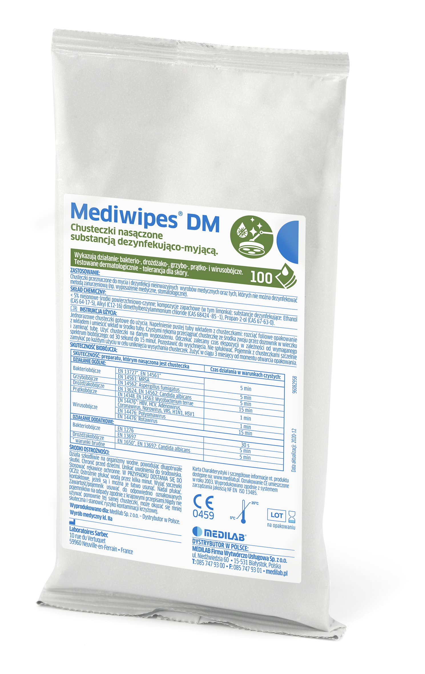 MEDILAB Mediwipes wkład do dezynfekcji powierzchni 1 op. - PODOSTORE ...